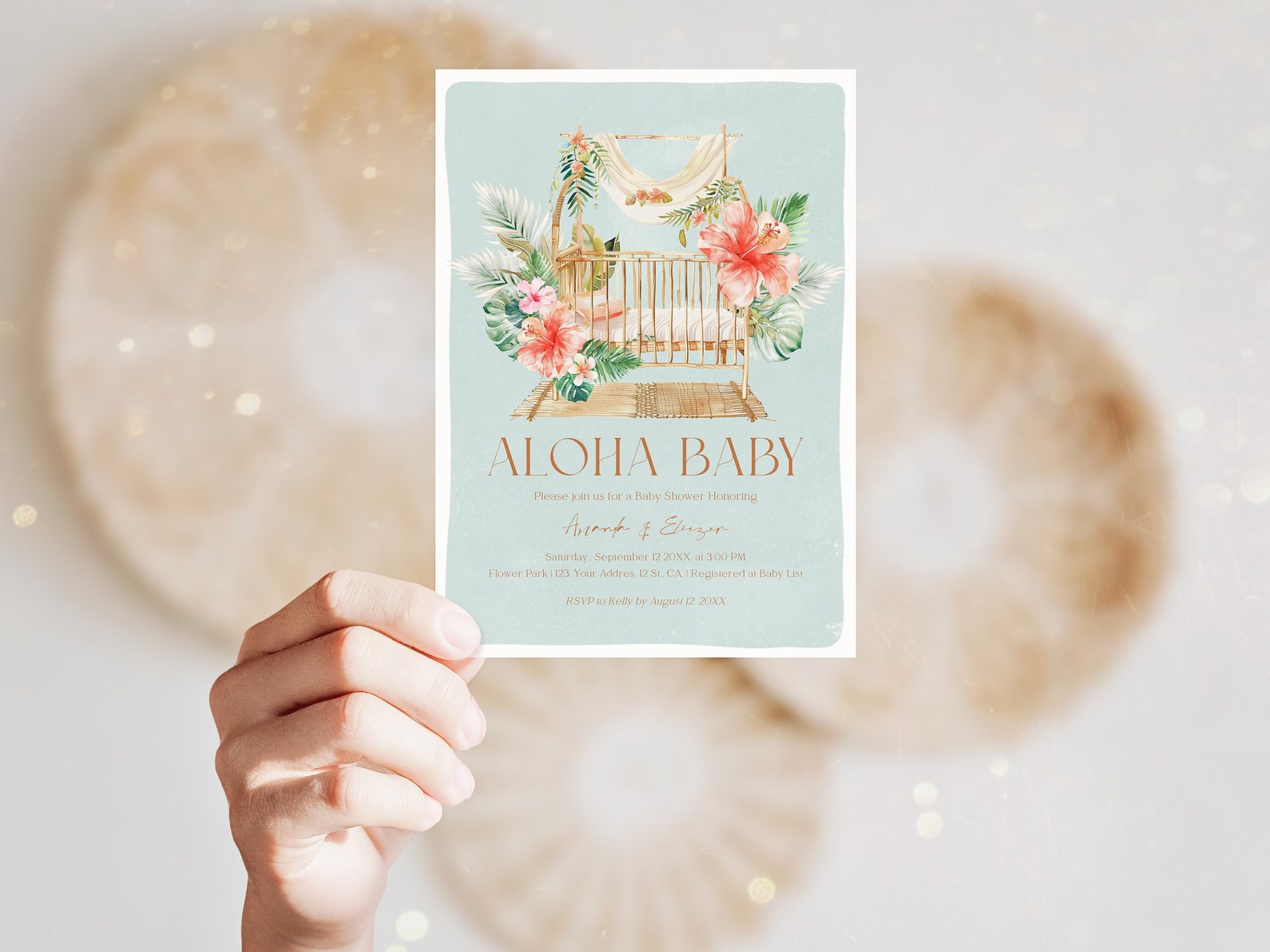 Editable Aloha Baby Shower Invitation Printable Hawaiian Baby Shower ...