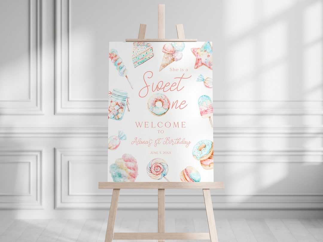 Editable Candy Welcome Sign Printable Welcome Poster Sweet Celebration ...