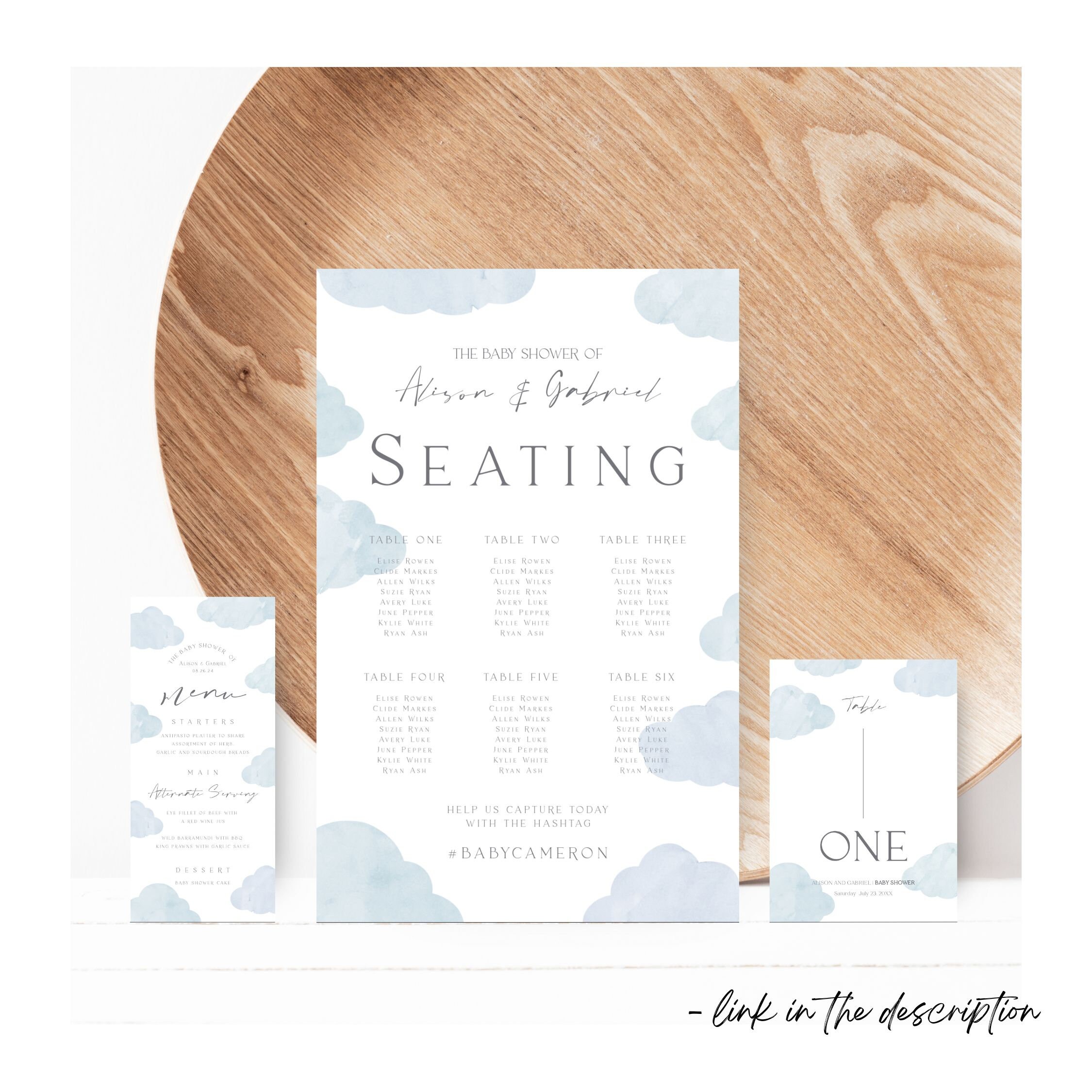 Clouds Baby Shower Digital Invitation Editable in Cloud Nine Evite ...