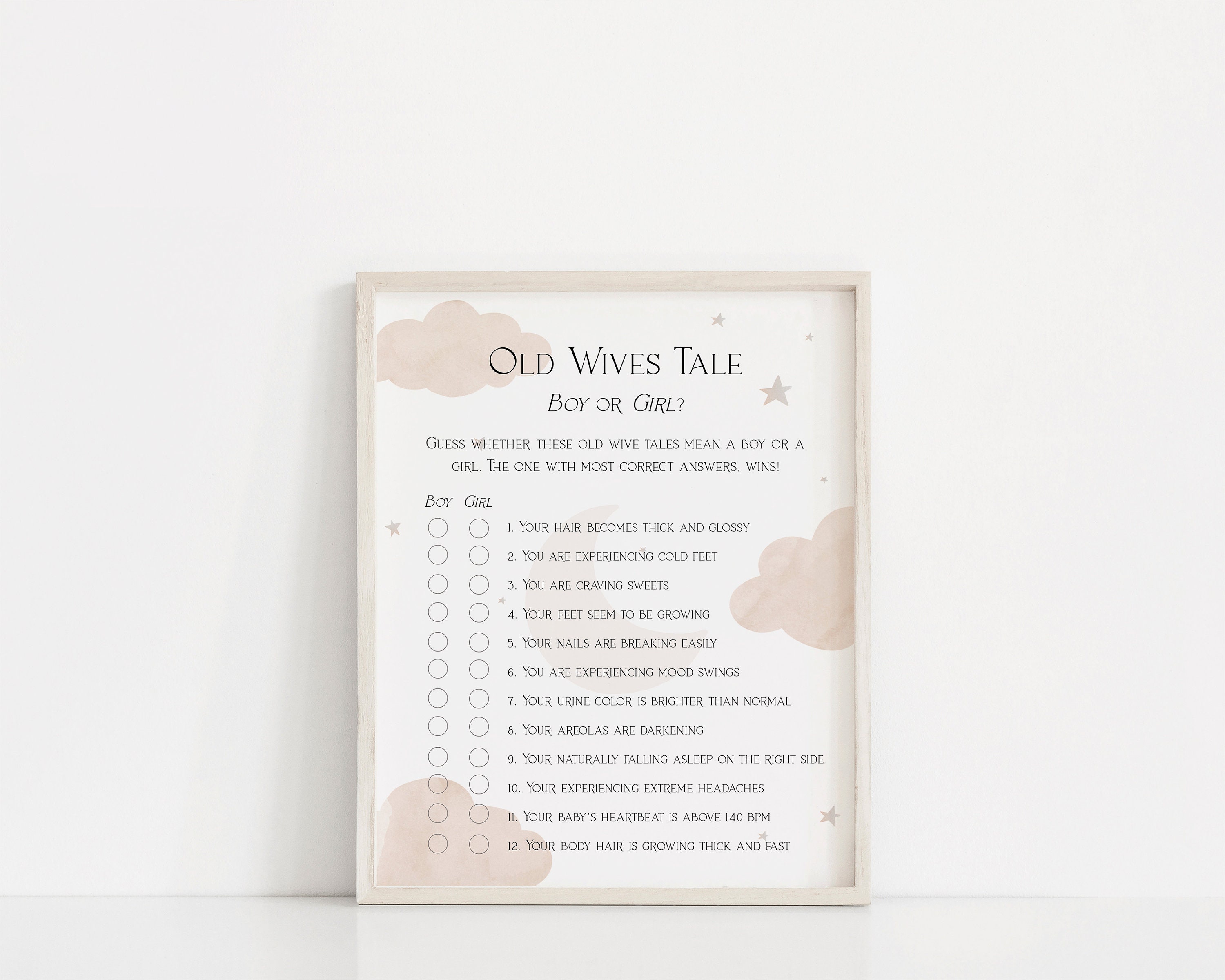 Old Wives Tale Game Table Sign Template Twinkle Twinkle Little Star ...