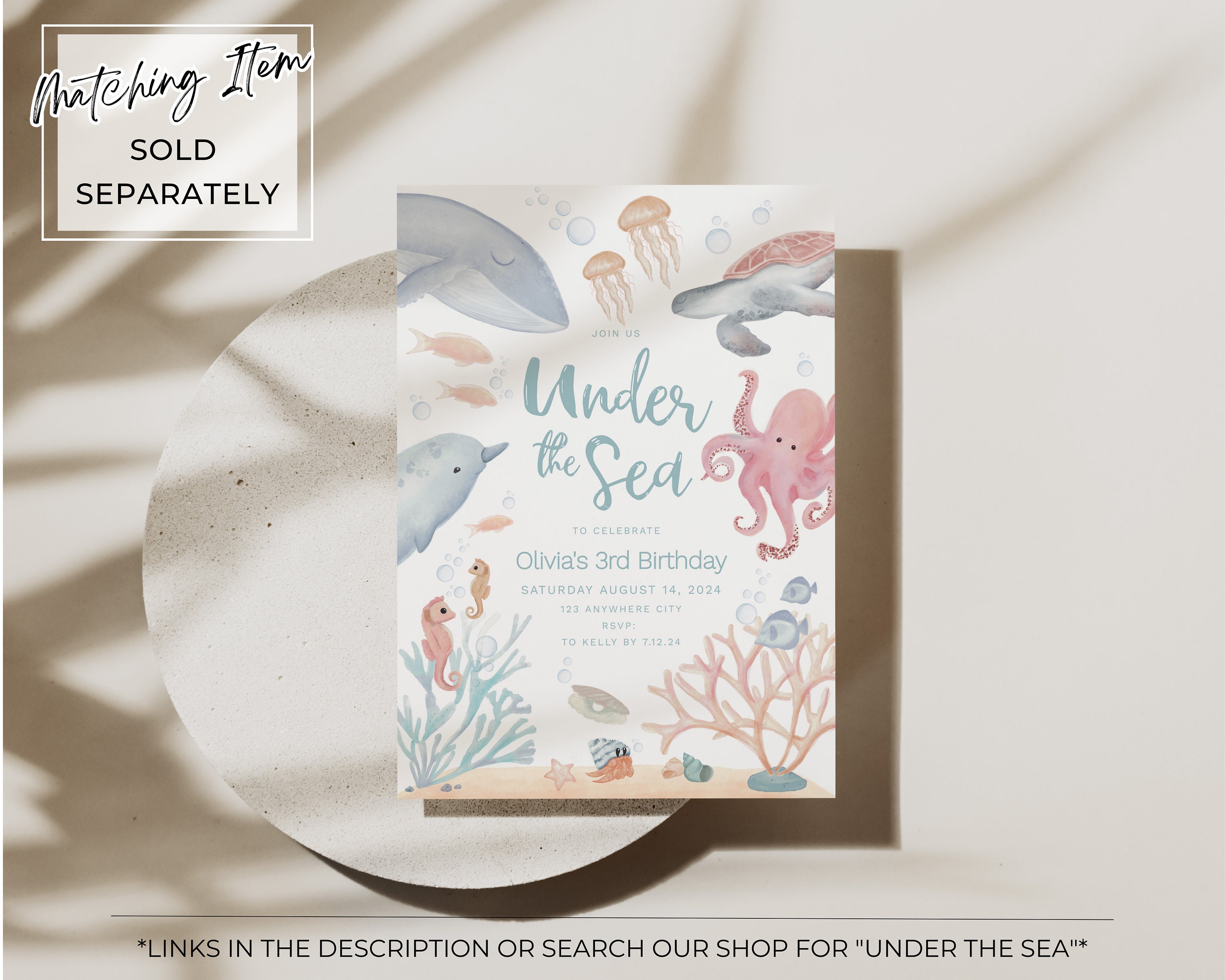 Editable Under the Sea Food Label Birthday Printable Template Buffet ...