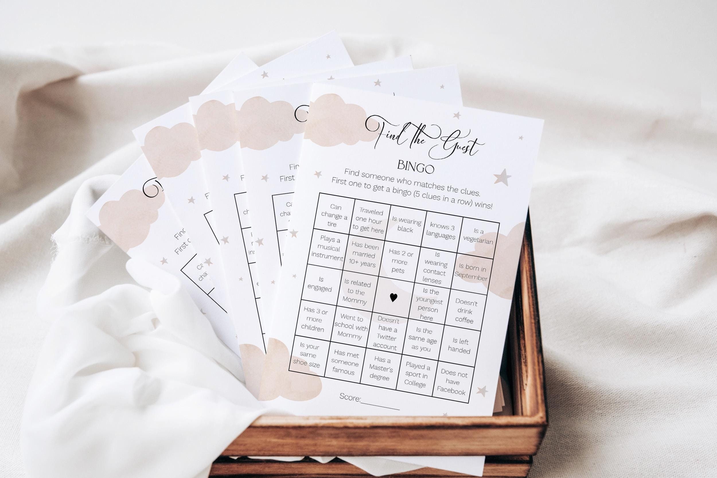 Editable Guest Bingo Cards Twinkle Twinkle Little Star Gender Reveal ...