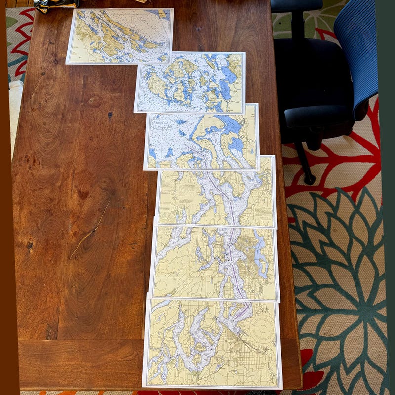 Chart of Puget Sound - Etsy