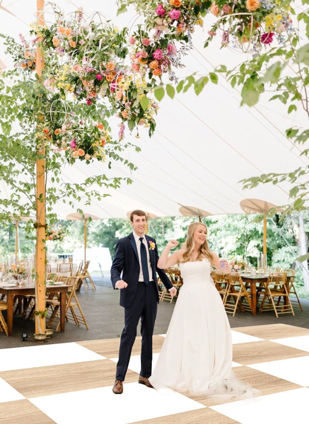 Faux Maple Wood Checkered Dance Floor Wedding Floor Design Woodgrain ...