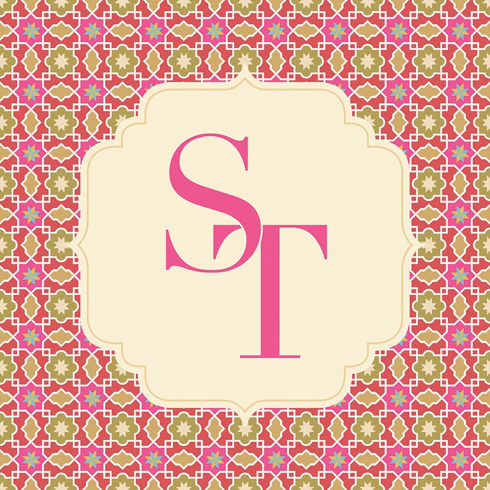 Indian-inspired Geometric Monogram Wedding Dance Floor Design | Digital ...