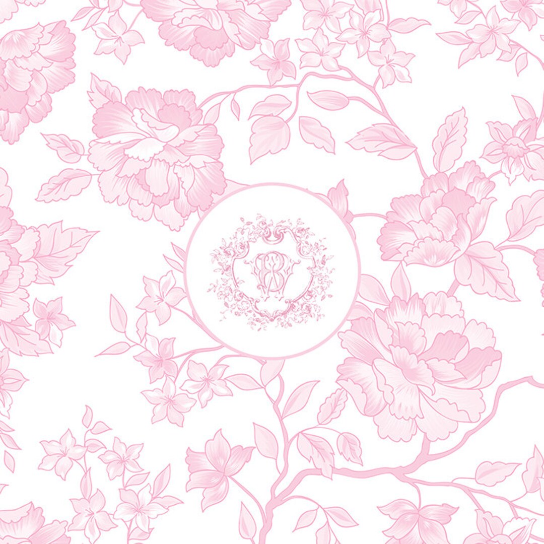 Light Pink Floral Dance Floor Pattern. Custom Wedding Monogram Dance ...