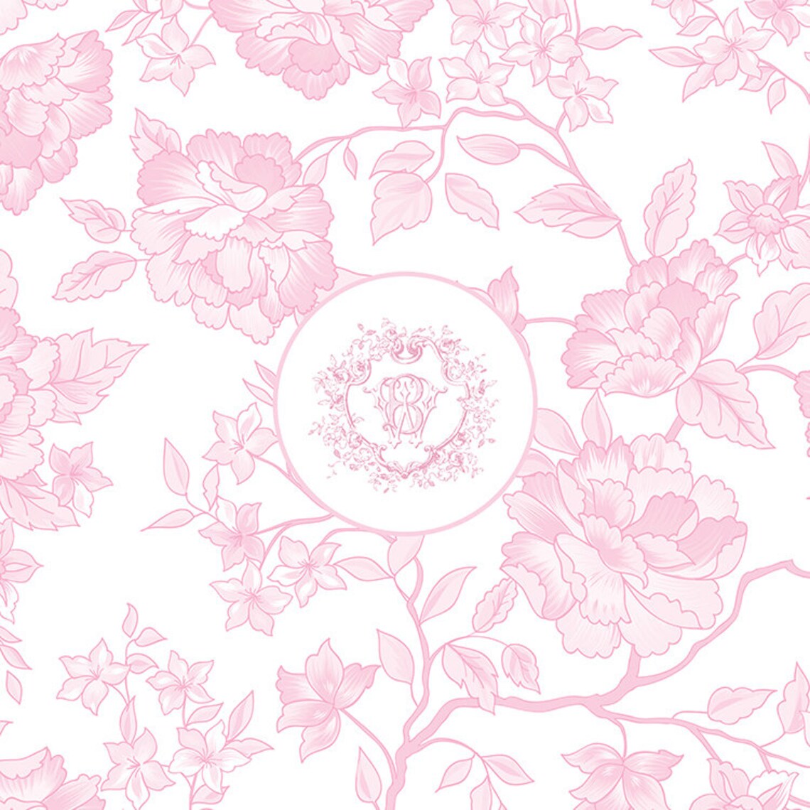 Light Pink Floral Dance Floor Pattern. Custom Wedding Monogram Dance ...
