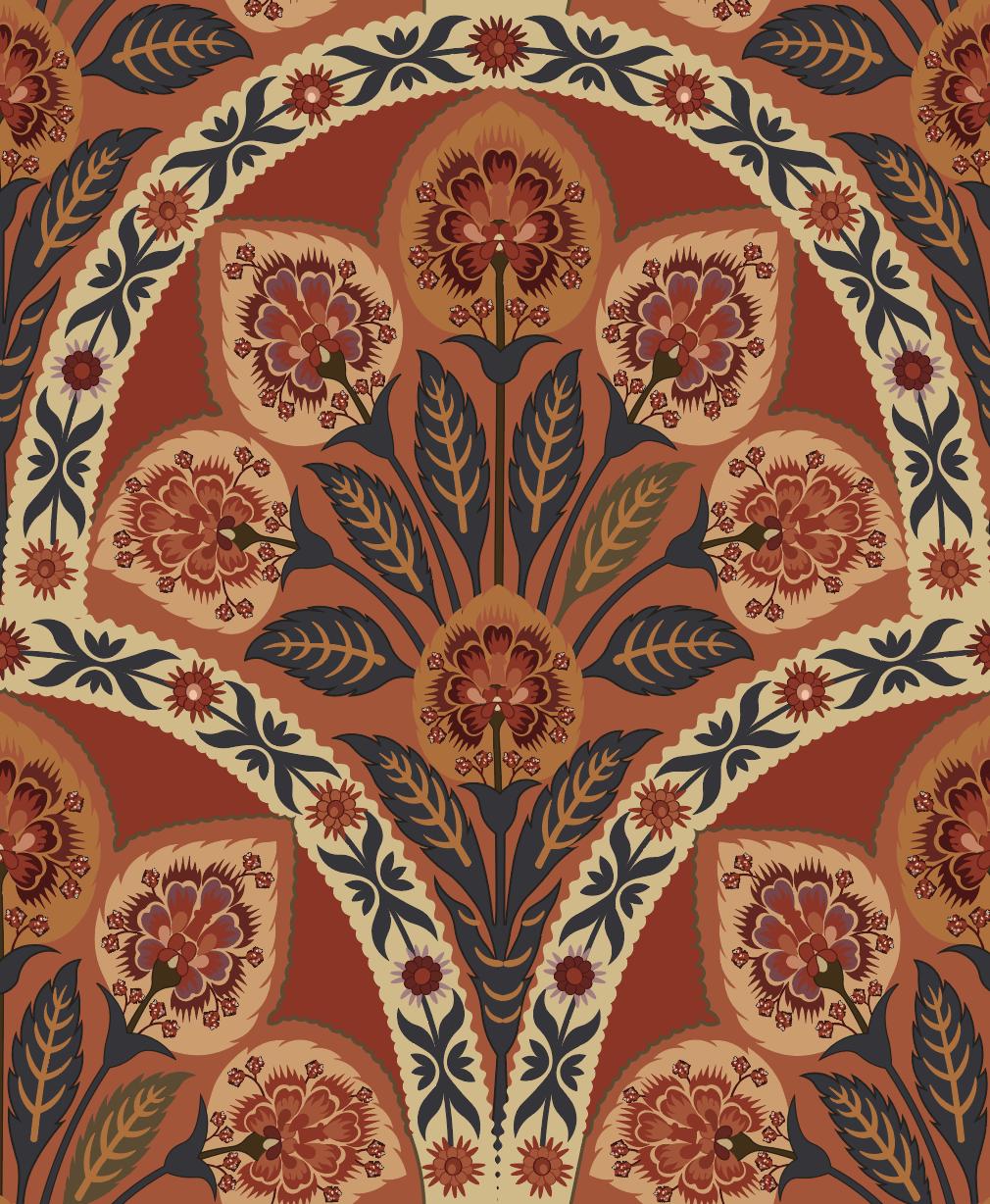 Colorful Indian Mughal Pattern Traditional Indian Design Sangeet Dance ...