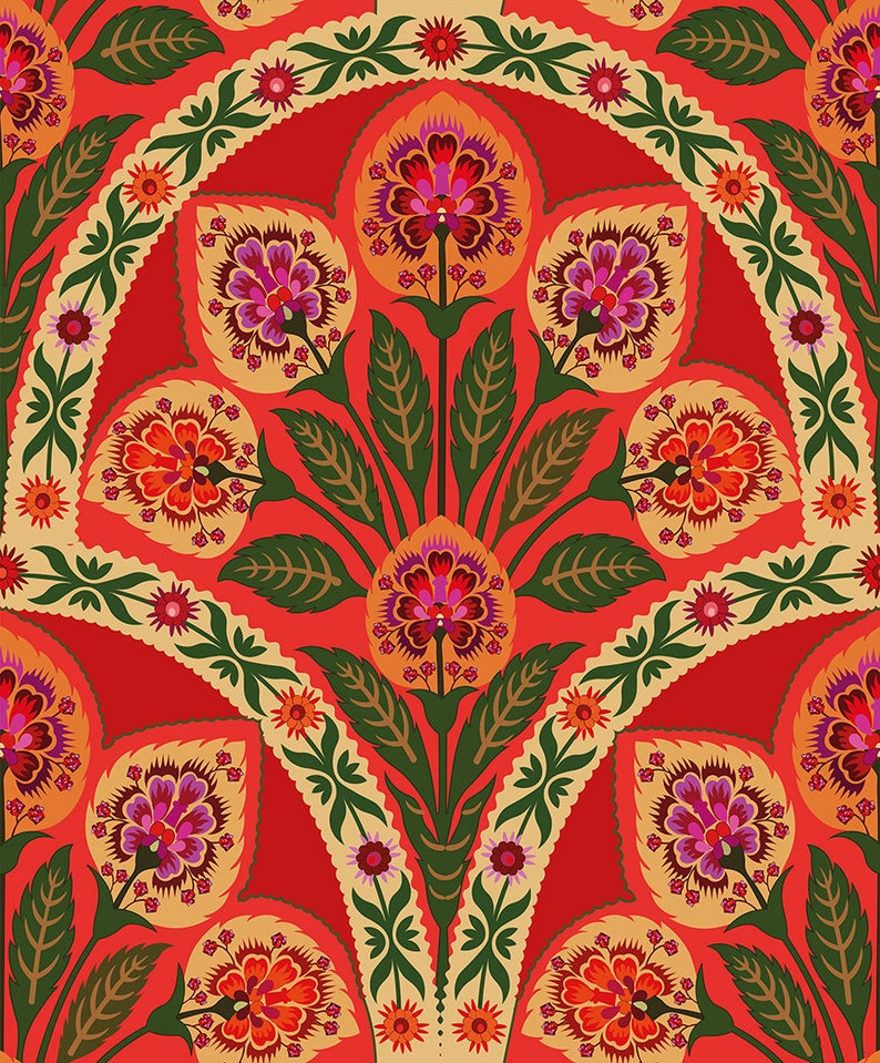 Colorful Indian Mughal Pattern Traditional Indian Design Sangeet Dance ...