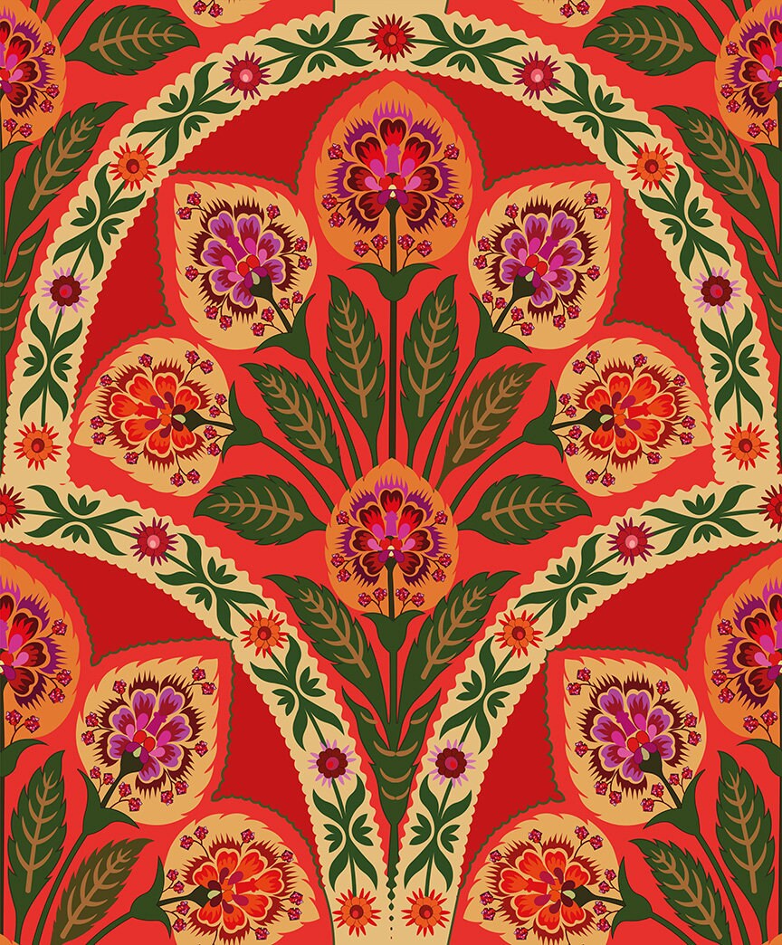 Colorful Indian Mughal Pattern Traditional Indian Design Sangeet Dance ...