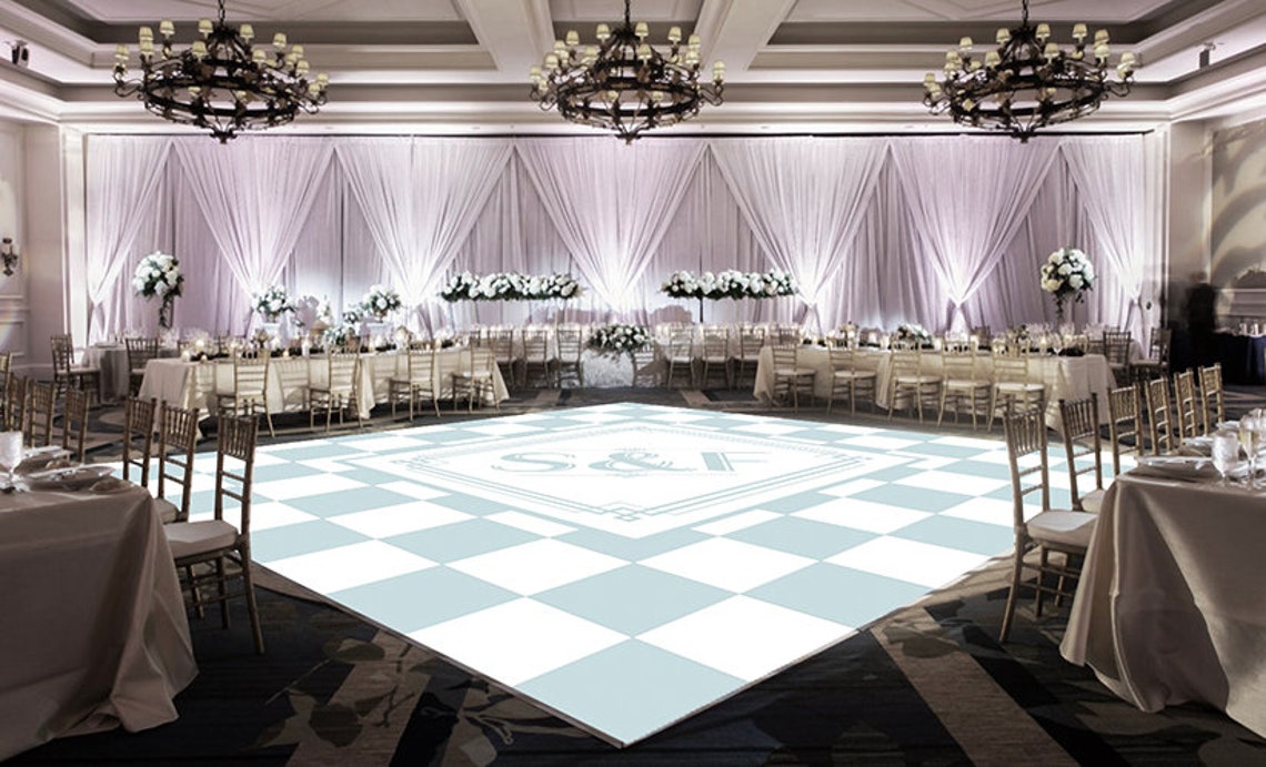 Light Blue Checkered Diamond Dance Floor Wedding Design - Etsy