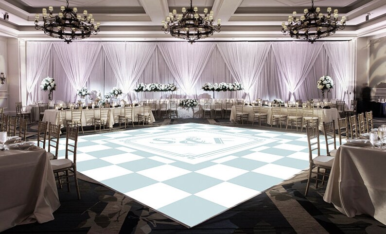 Light Blue Checkered Diamond Dance Floor Wedding Design - Etsy
