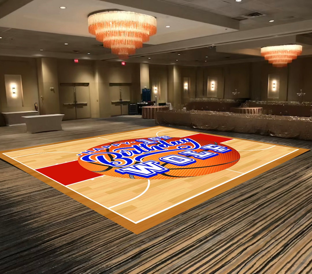 Basketball Themed Dance Floor Design, Floor Decal, Birthday Backdrop ...