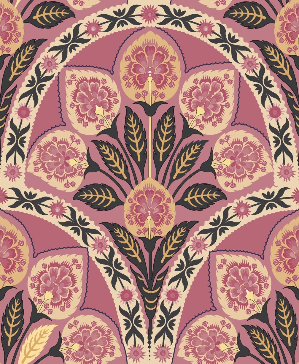 Colorful Indian Mughal Pattern Traditional Indian Design Sangeet Dance ...