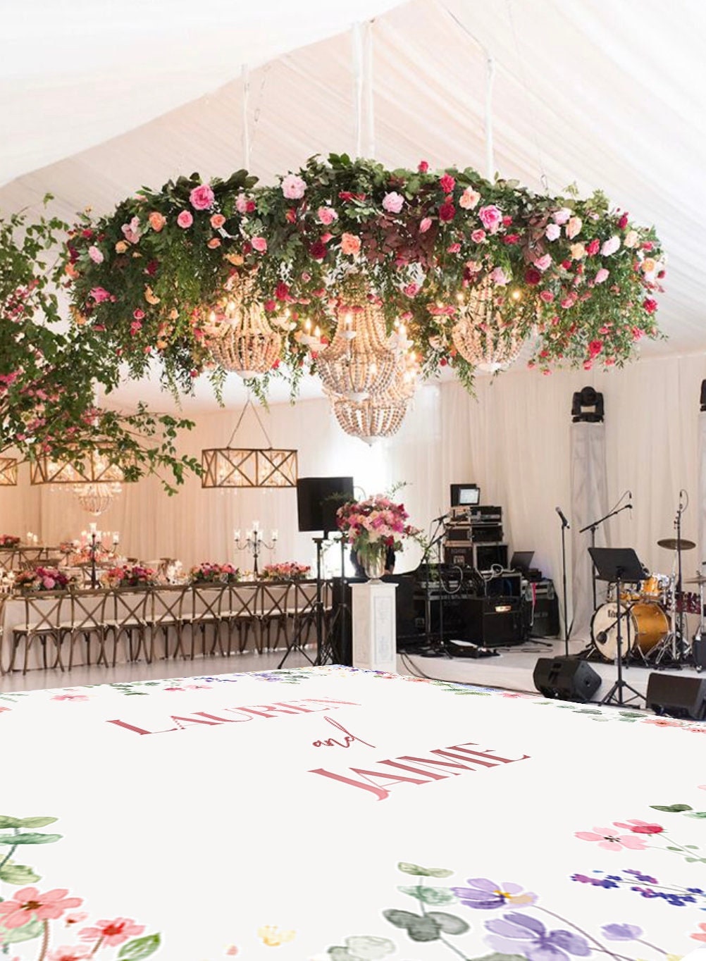 Spring Pattern Dance Floor Design, Botanical Illustration. Rose Gold - Etsy