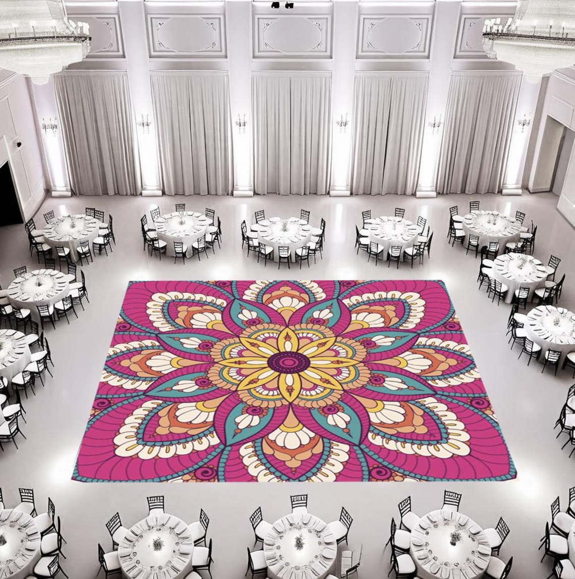 Floral Dance Floor Design | Indian Wedding | Floor Designs | Mandala Design | Wedding Dance ...