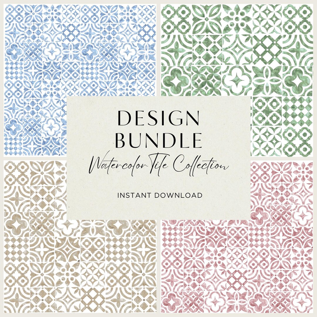 Watercolor Tile Dance Floor Design Bundle | Mediterranean Event Floor ...