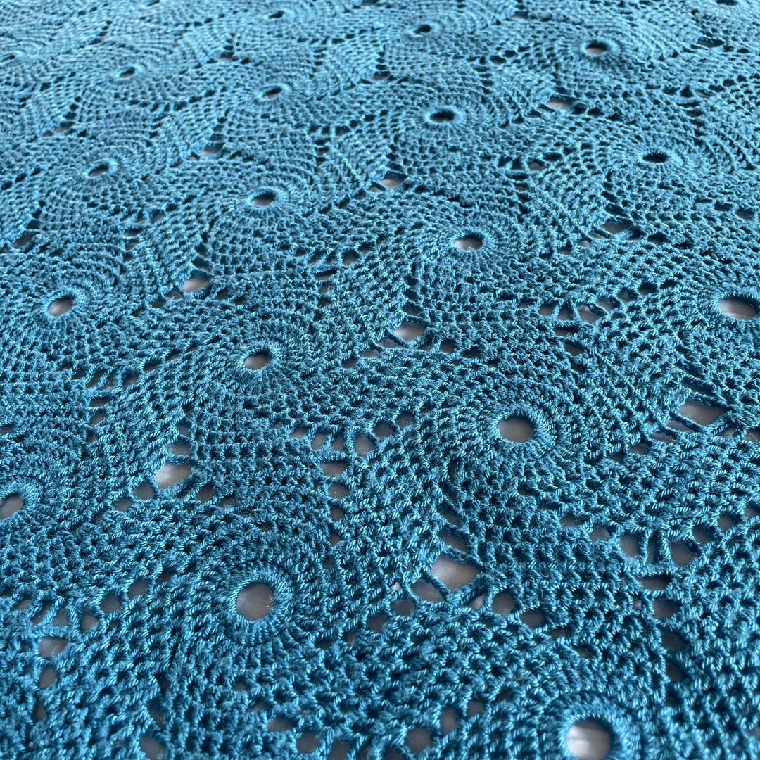 Blue Star Crochet Blanket. Large Handmade Quilt. - Etsy