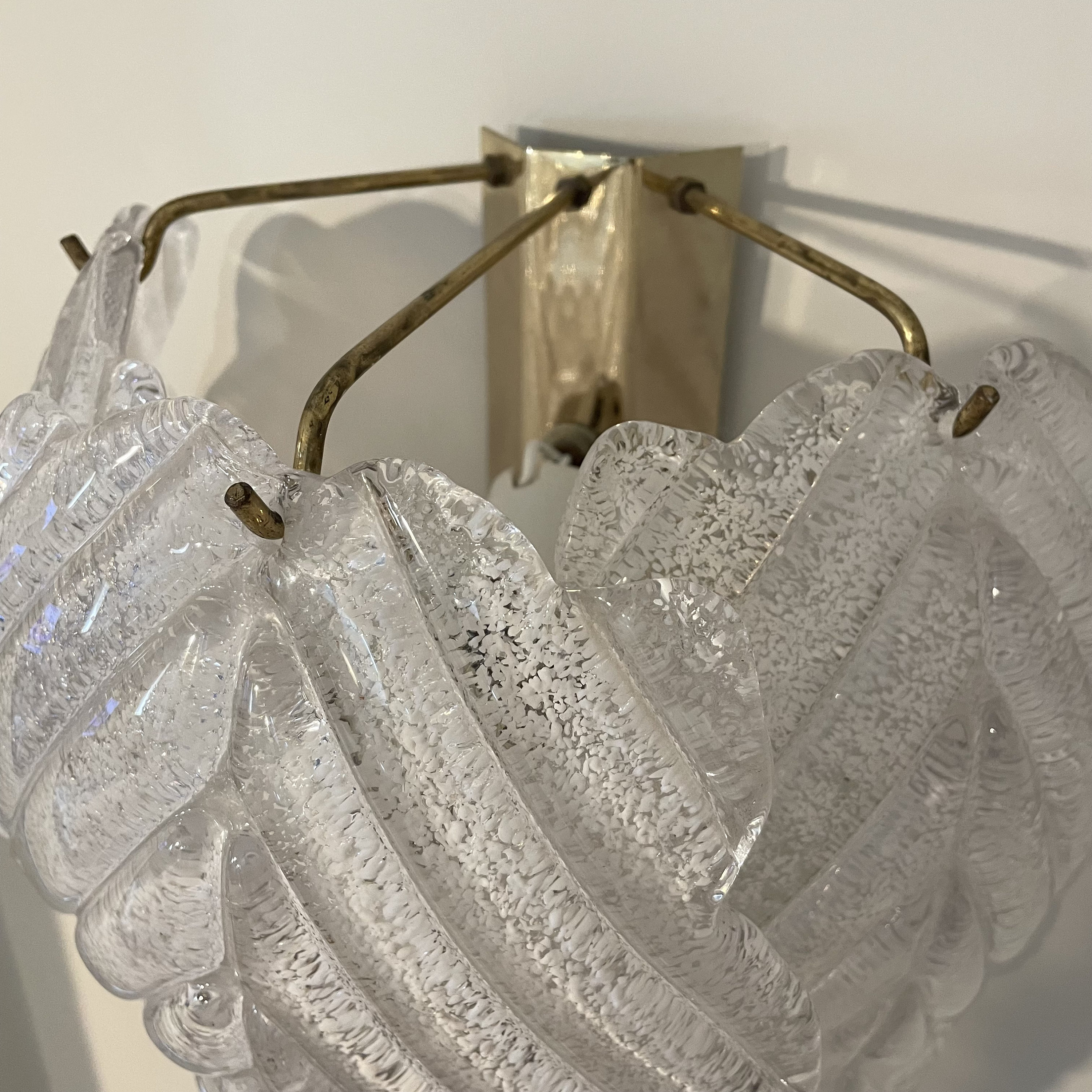 Wall Lamp With Large Murano Glass Leaves. - Etsy