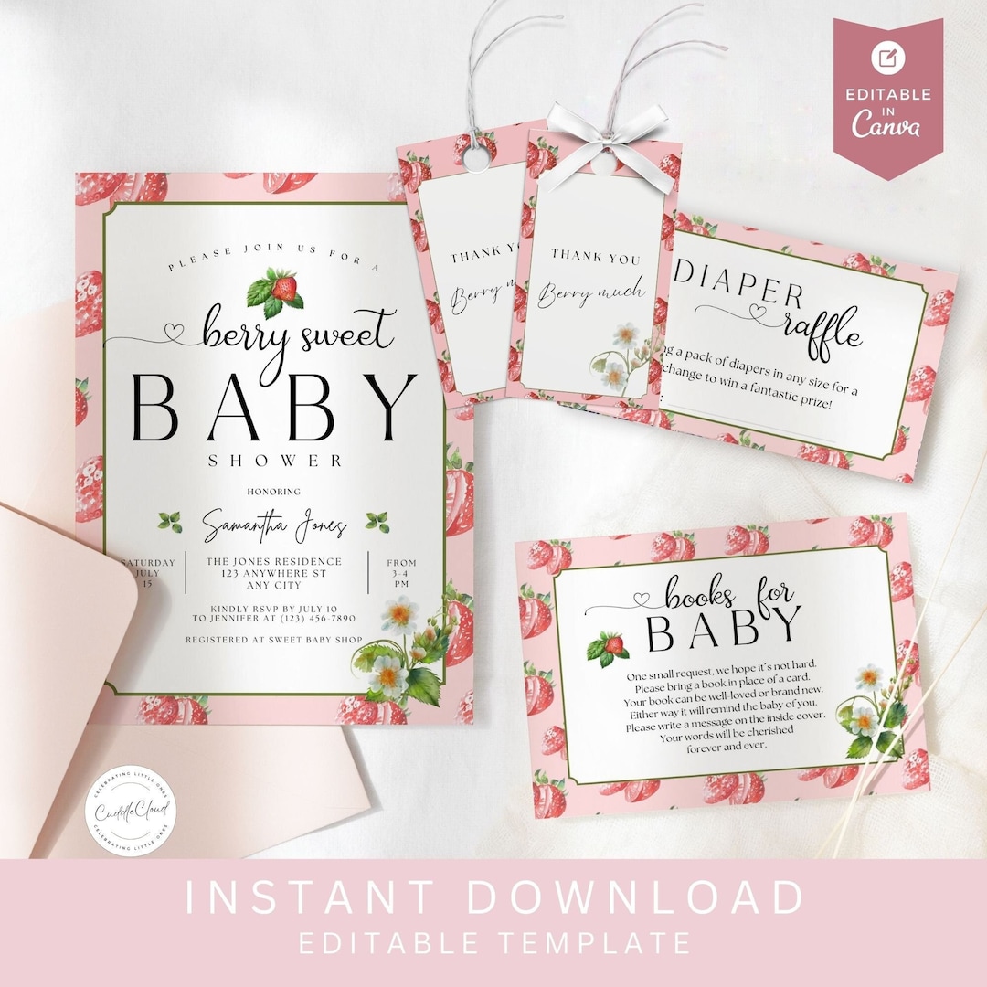 Berry Sweet Baby Shower Bundle Berry Special Baby Shower Set - Etsy