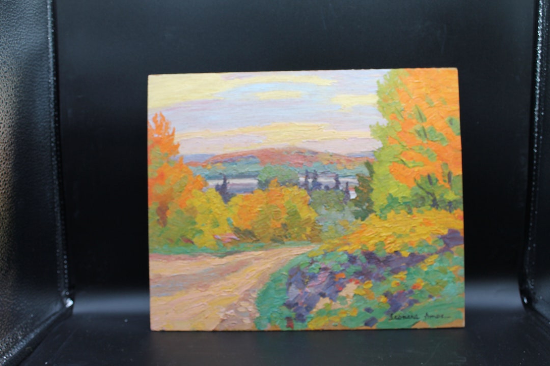 Landscape Painting. by Leonard Amos 1903-1999, Canadian. in Oil Paint ...