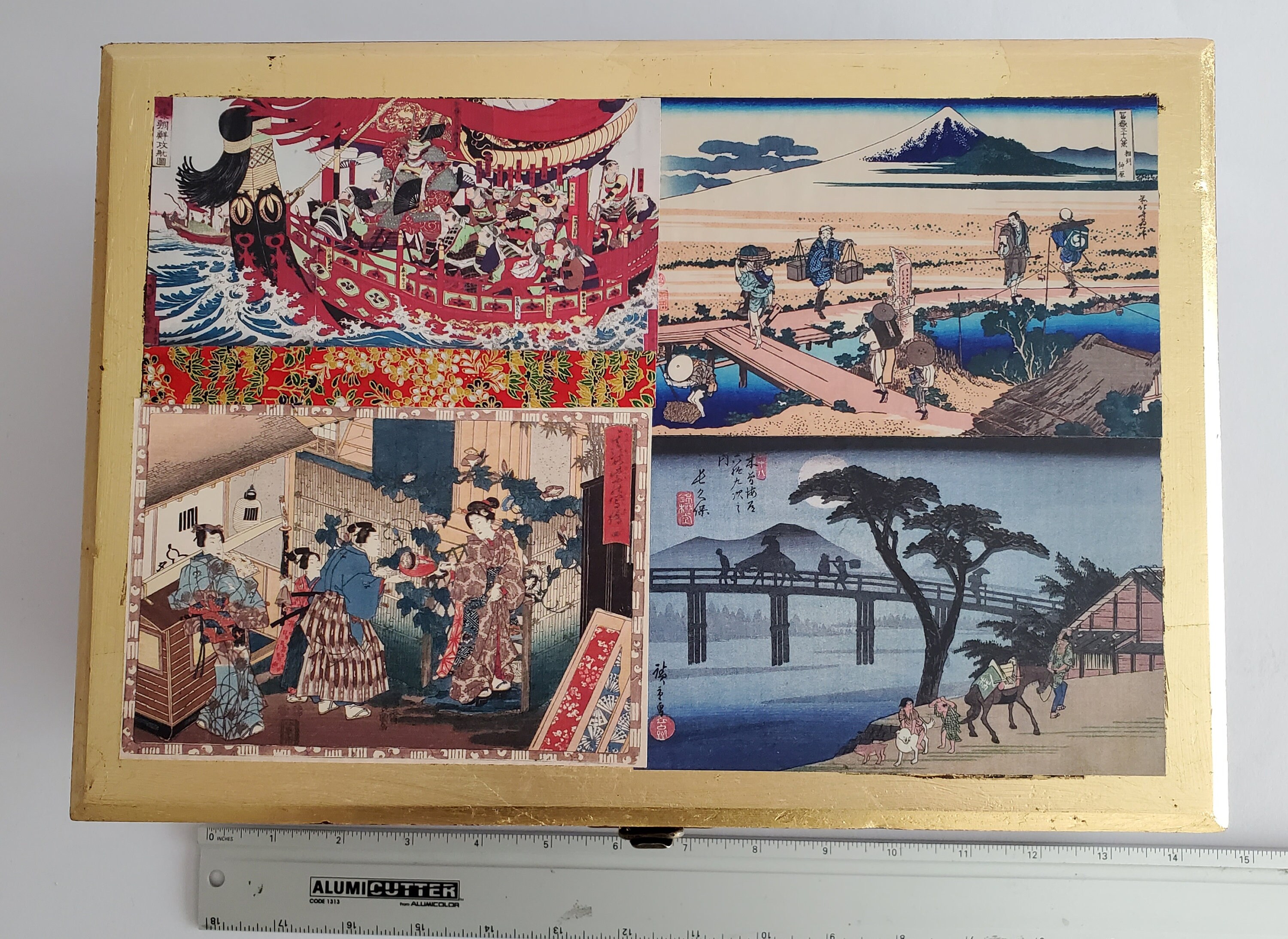 Vintage Wooden Slope Writing Desk / Victorian Lap Desk Embellished With ...