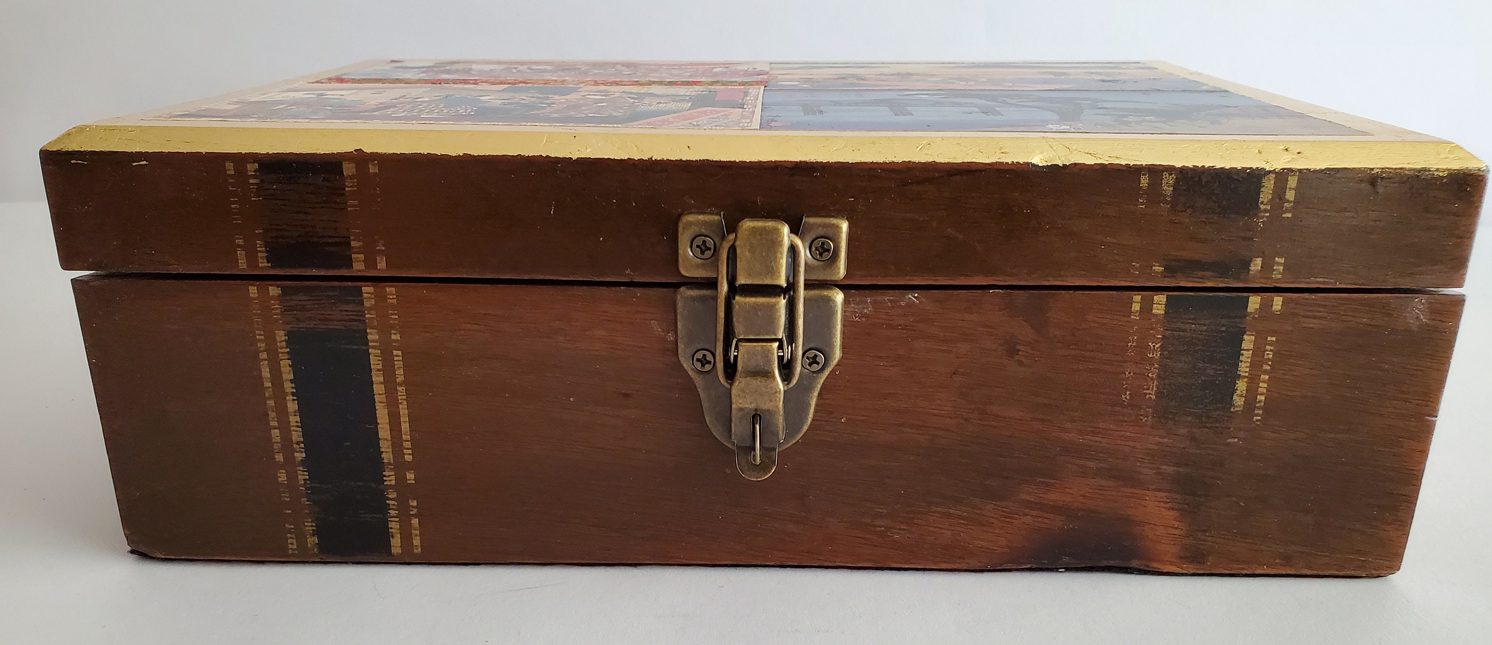 Vintage Wooden Slope Writing Desk / Victorian Lap Desk Embellished With ...