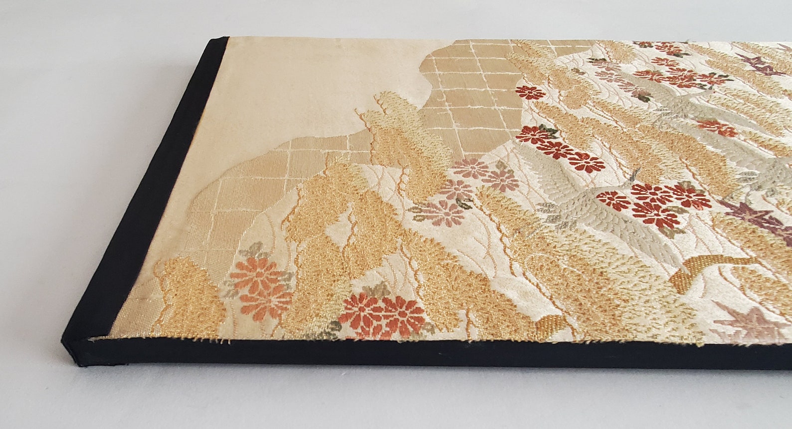 Curated Set of Two 12” X 24” Japanese Obi Sash Pieces Glued to ...