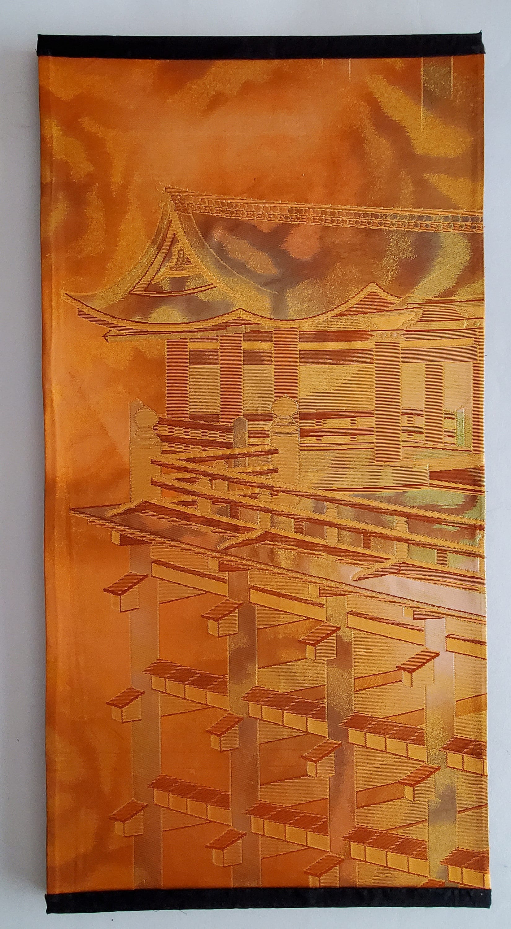 Curated Set of Three 12” X 24” Japanese Obi Sash Pieces Glued to ...