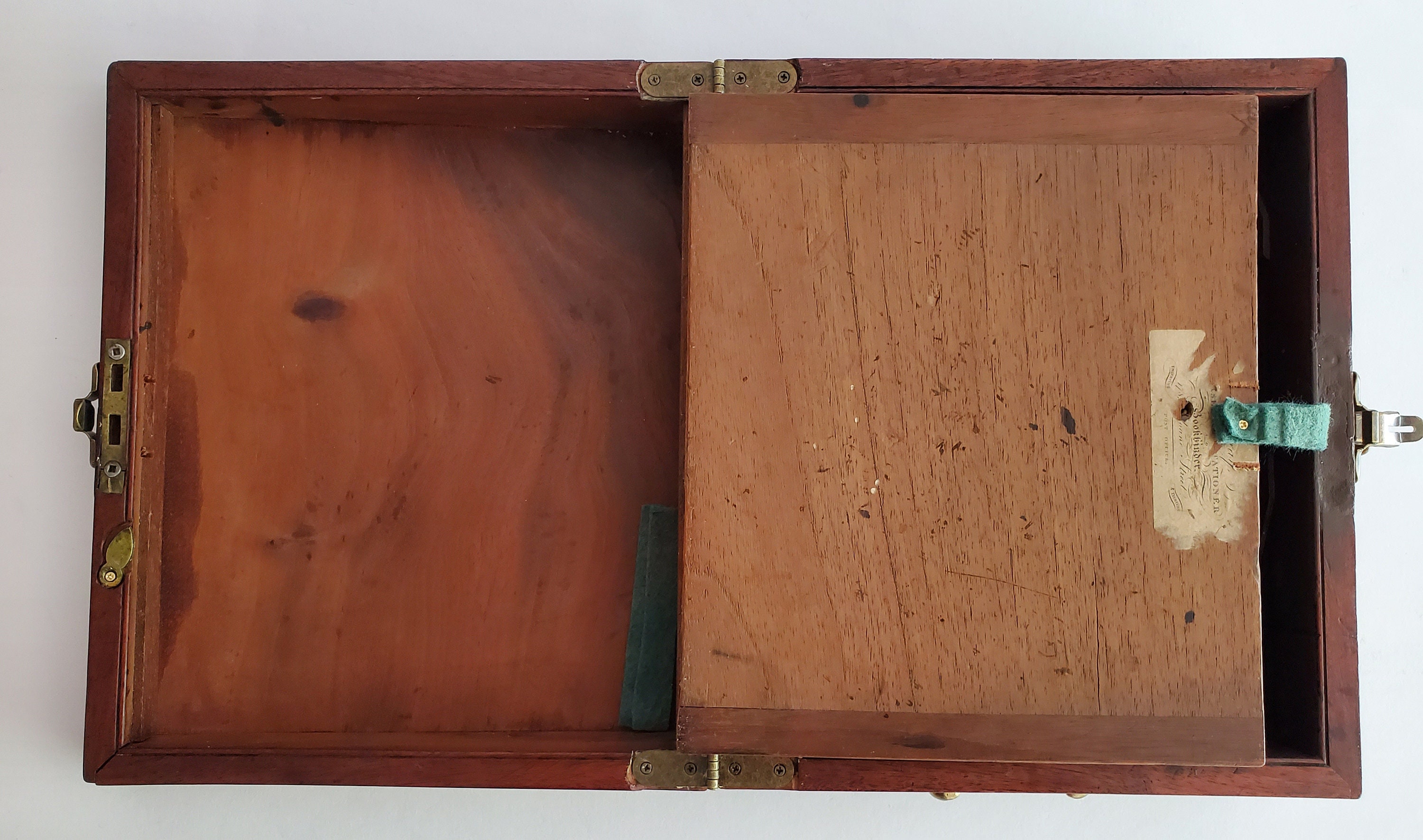 Vintage Wooden Slope Writing Desk / Victorian Lap Desk Embellished With ...