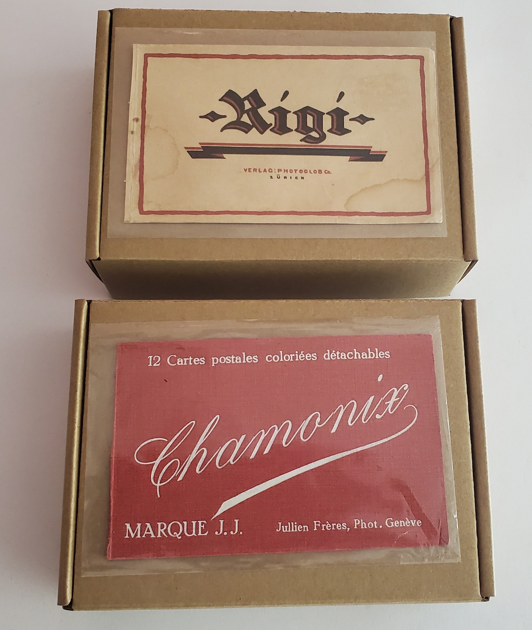 Vintage French Carte Postale and Swiss Color Postcards of Chamonix and ...