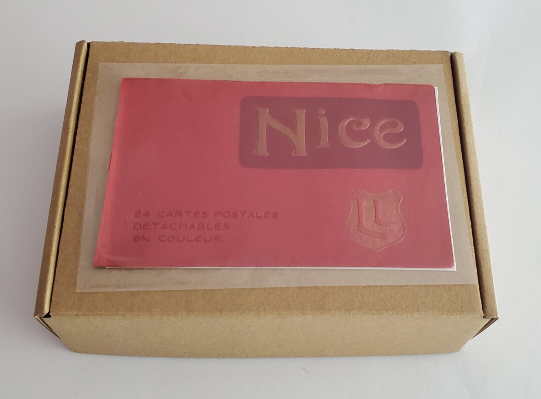 Vintage French Carte Postale Postcards of Nice Glued to Kraft Brown ...