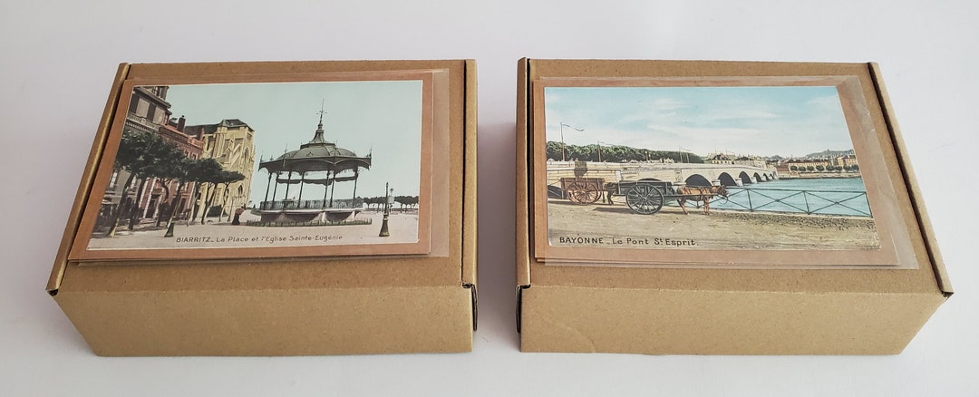 Vintage French Color Carte Postale Postcards of the Basque Coast Glued ...