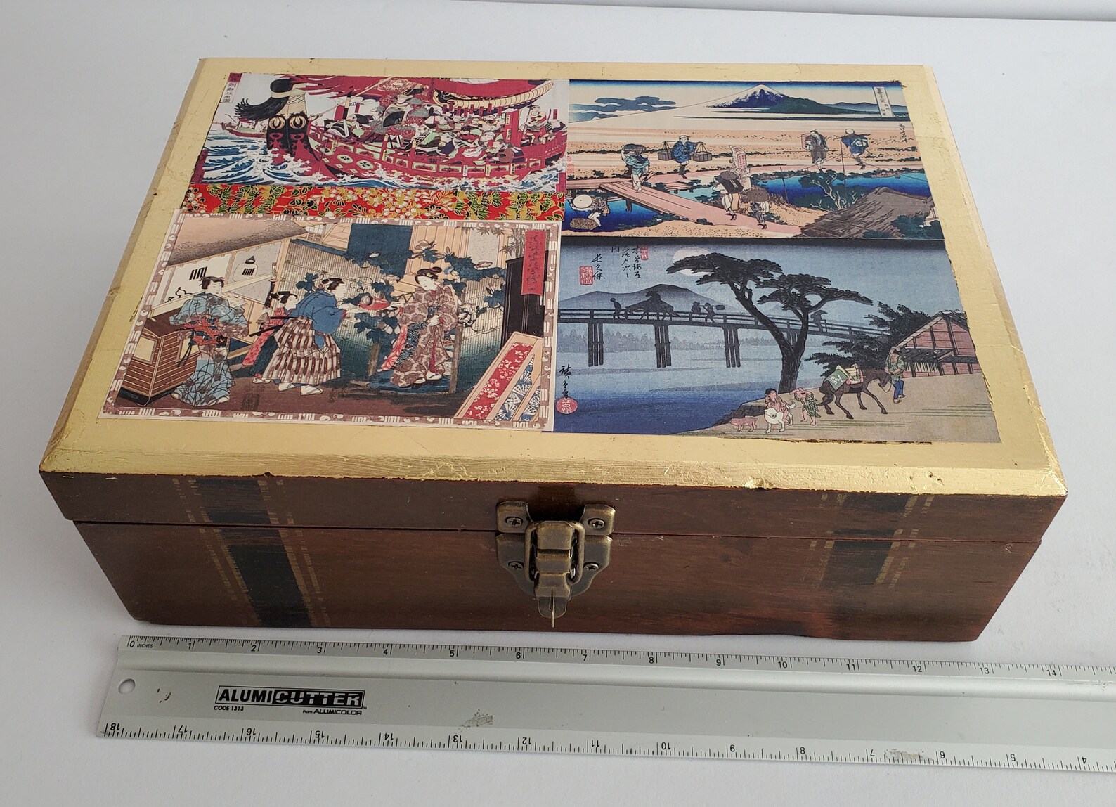 Vintage Wooden Slope Writing Desk / Victorian Lap Desk Embellished With ...