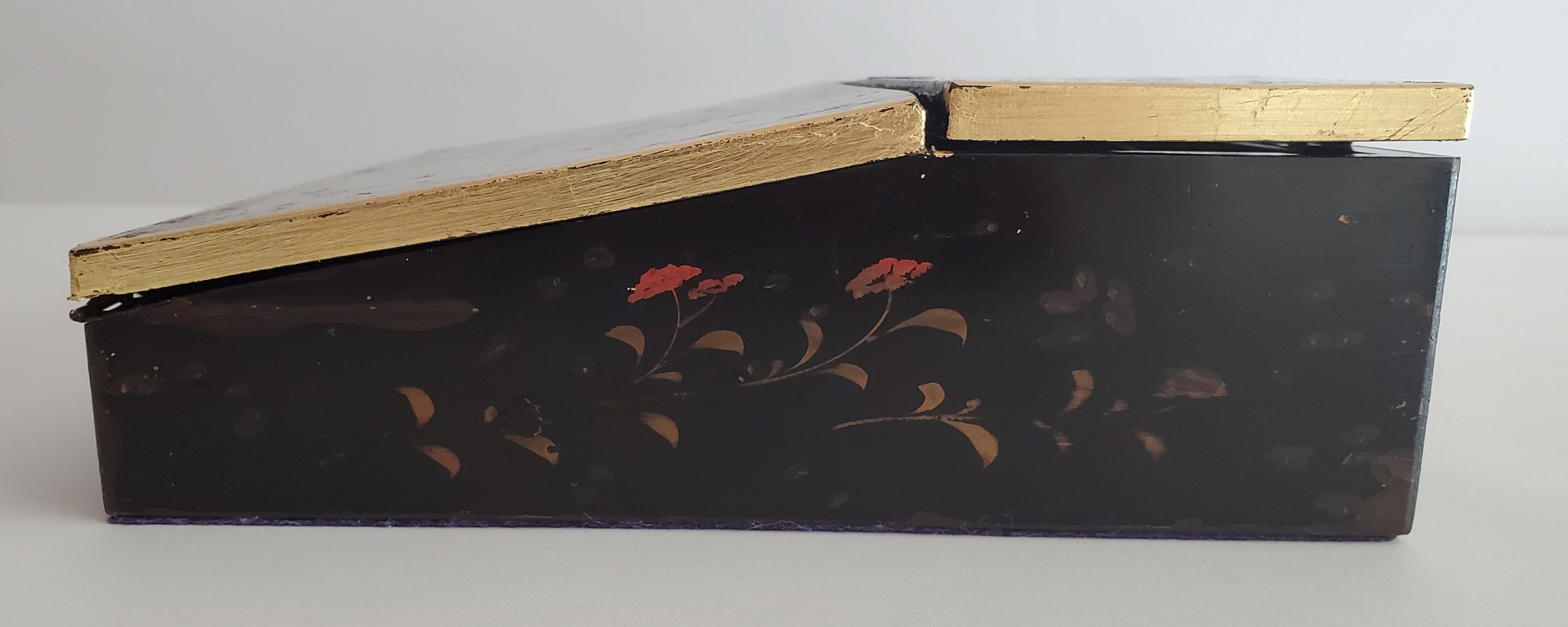 Vintage Wooden Slope Writing Desk / Victorian Lap Desk Embellished With ...