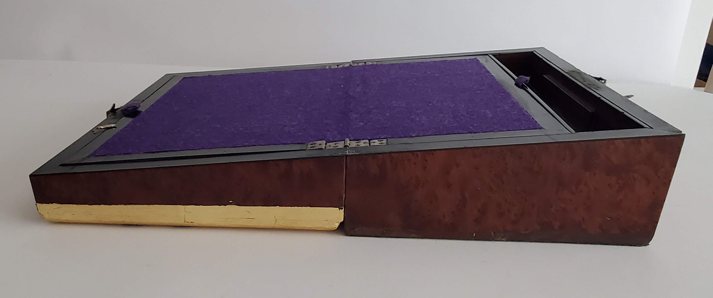 Vintage Wooden Slope Writing Desk / Victorian Lap Desk Embellished ...