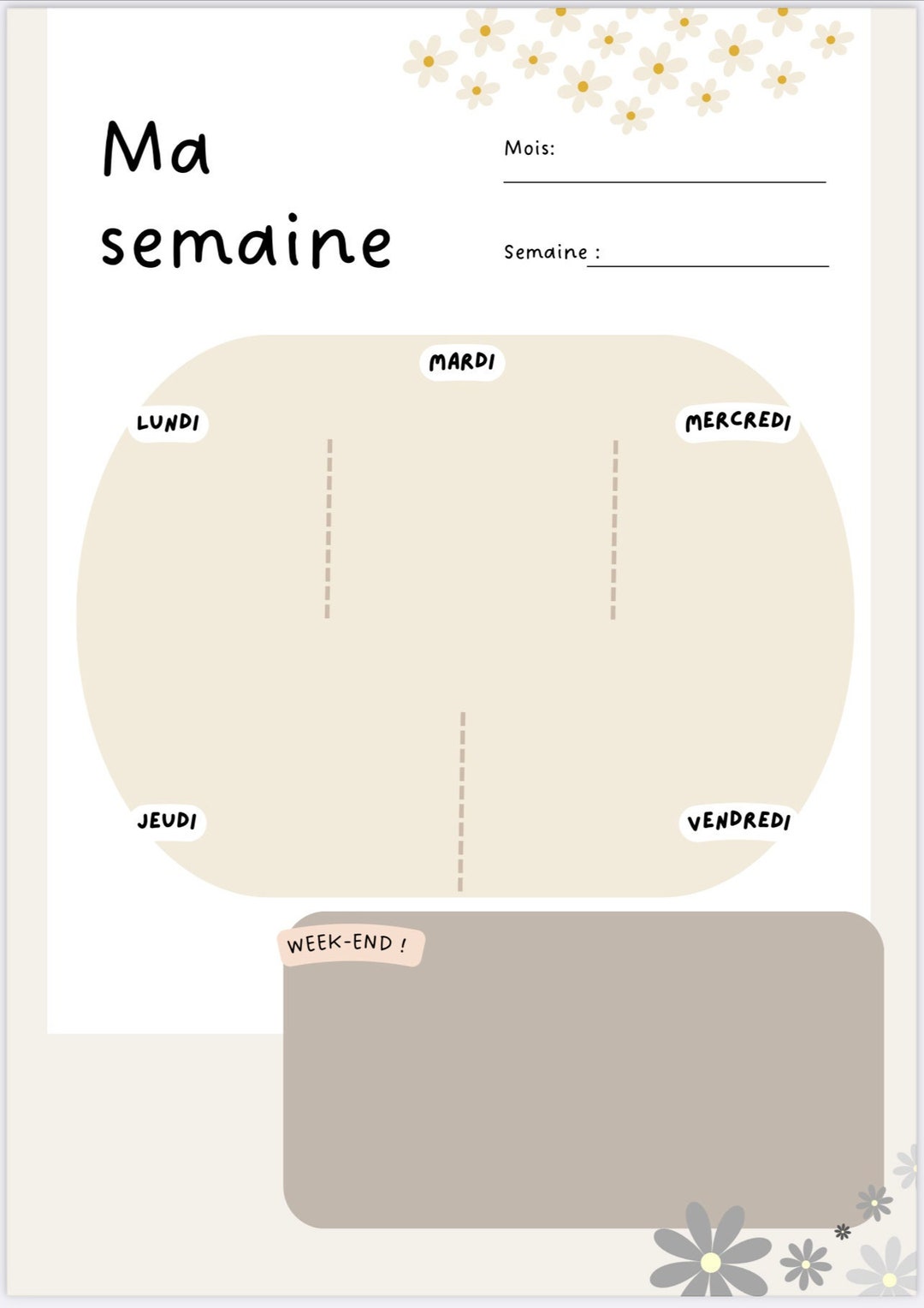 Template Printable Weekly Planner French / Français - Etsy