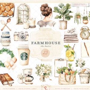 Dreamy Farmhouse Basics Digital Sticker Sheet for Digital Planning ...
