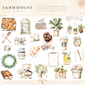 Dreamy Farmhouse Basics Digital Sticker Sheet for Digital Planning ...
