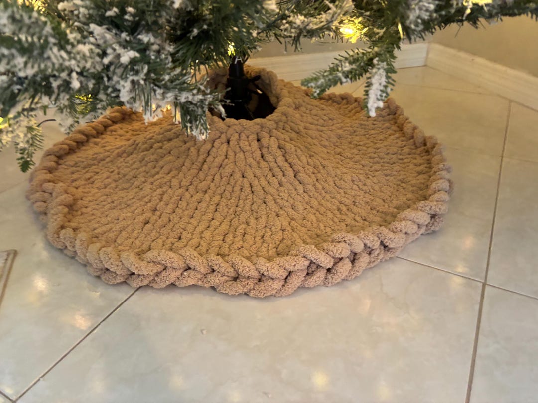Hand Knit Tree Skirt - Etsy