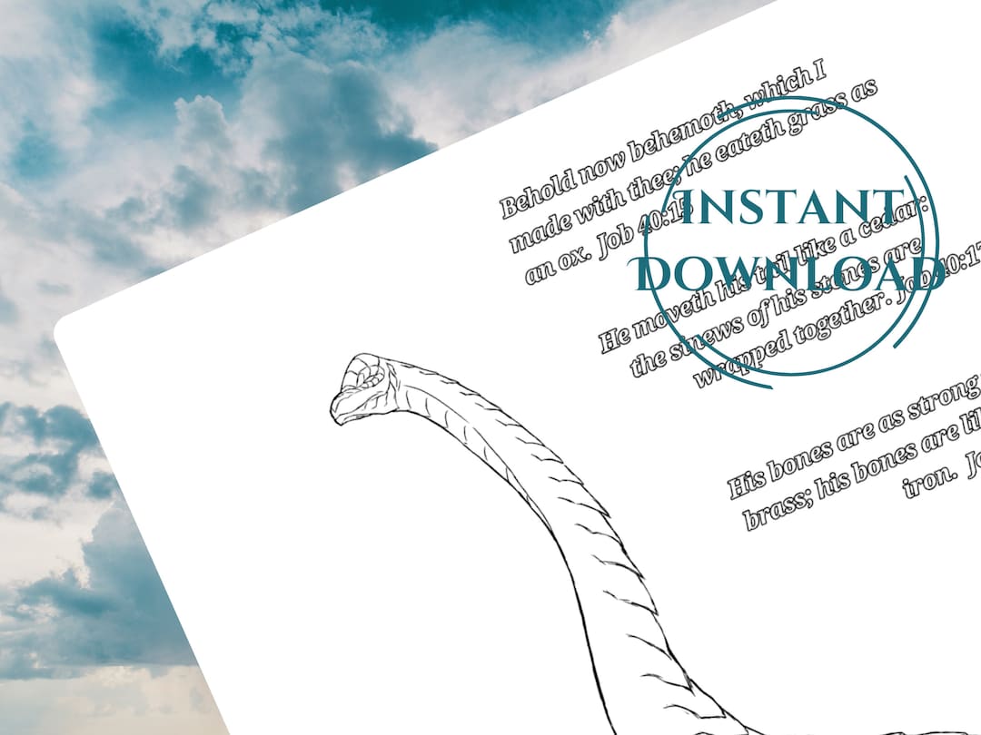 Behemoth Mythical Creature • Bible Coloring • Line Drawing • Coloring ...