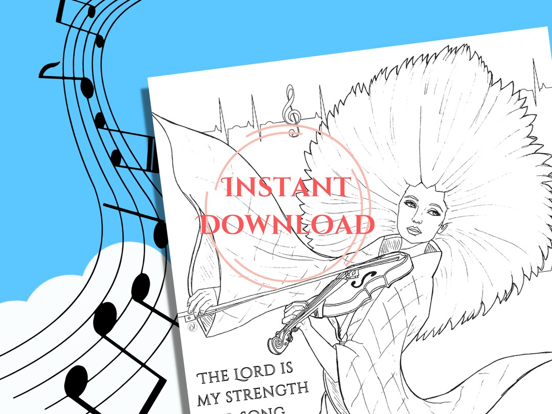 Psalm of the Violin • Bible Verse • Music • Line Drawing • Coloring ...