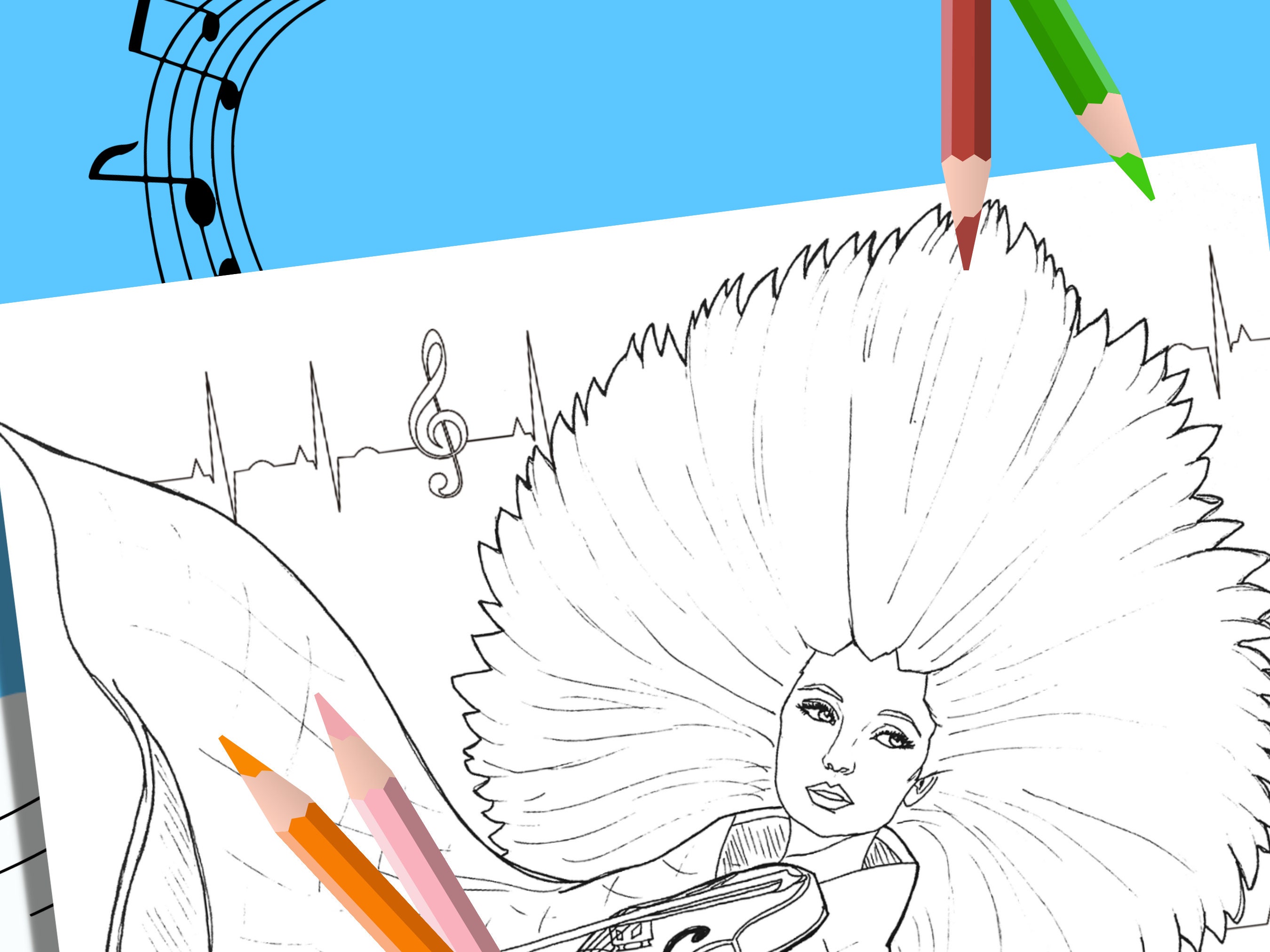 Psalm of the Violin • Bible Verse • Music • Line Drawing • Coloring ...