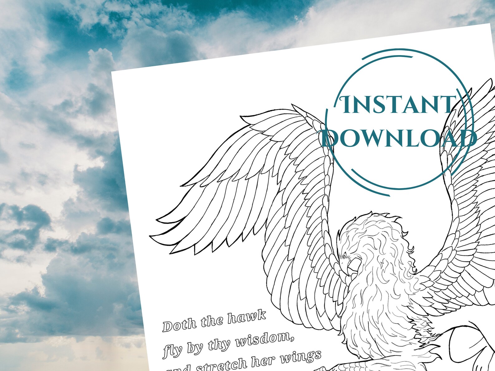 Griffon Mythical Creature • Bible Coloring • Line Drawing • Coloring ...