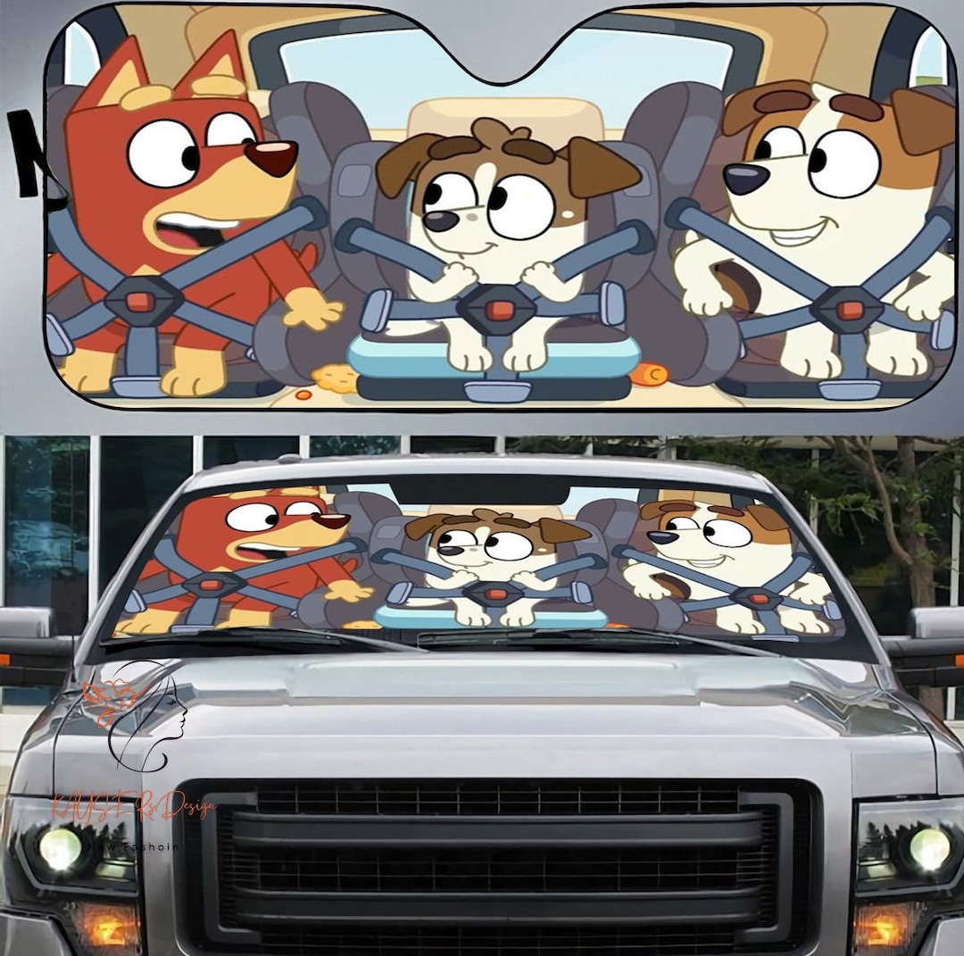Bluey Car Auto Sun Shade Funny Bluey Sunshade Bluey Auto - Etsy