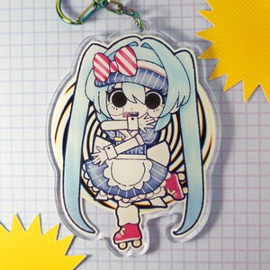 Chibi Mesmerizer Miku and Teto Double-sided Acrylic Keyring/bag Charm ...
