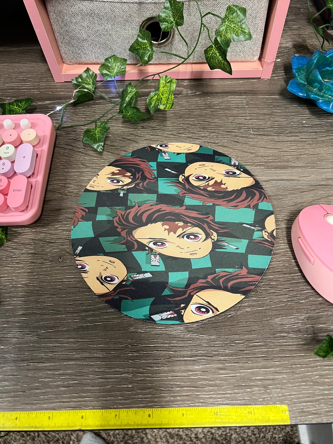 Tanjiro Checkered Pattern Anime Mouse Pad Tanjiro Demon Slayer // Demon ...