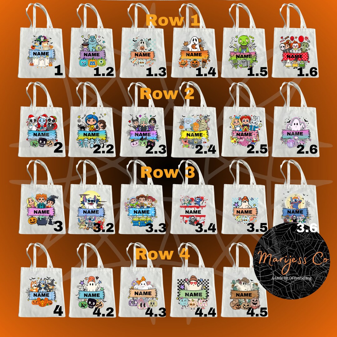 Trick or Treating Bag/ Halloween Tote /custom Tote Bag/personalized ...