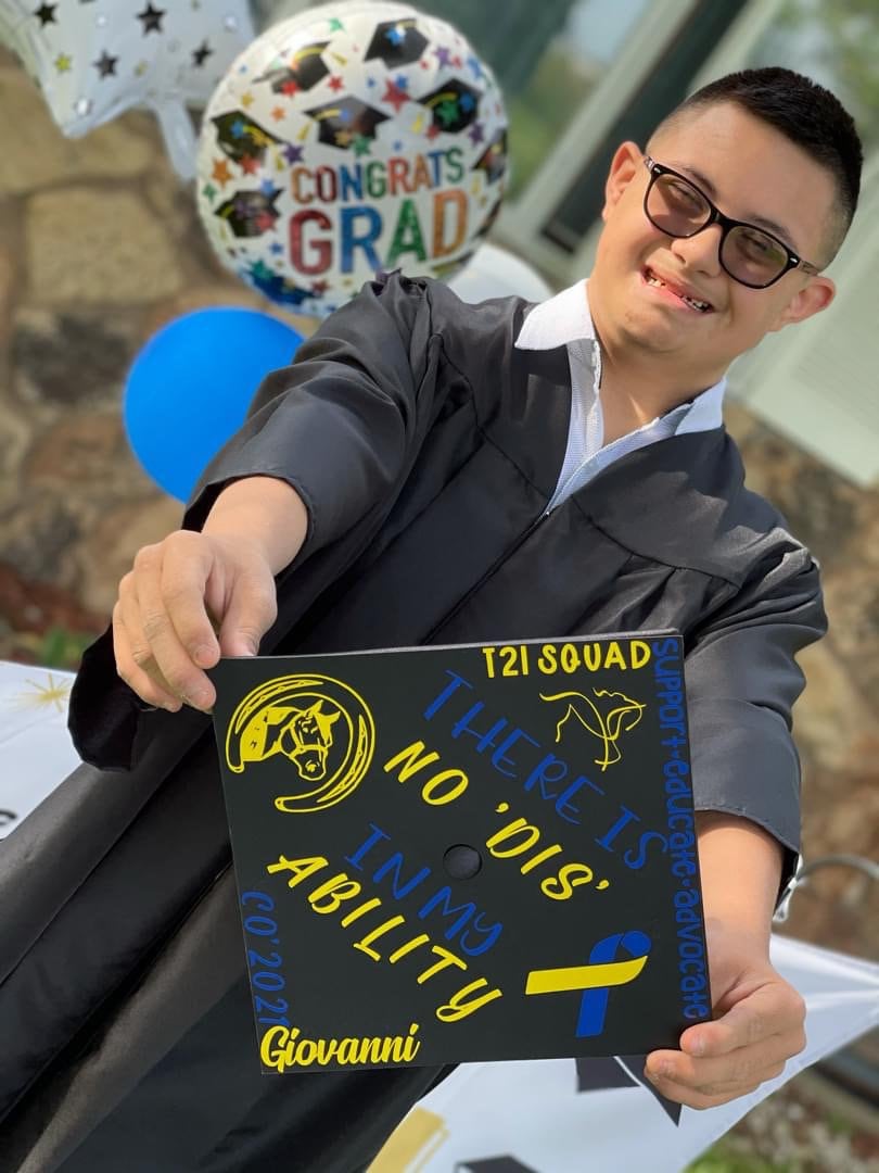 Down Syndrome Custom Graduation Cap, Yellow and Blue Down Syndrome ...