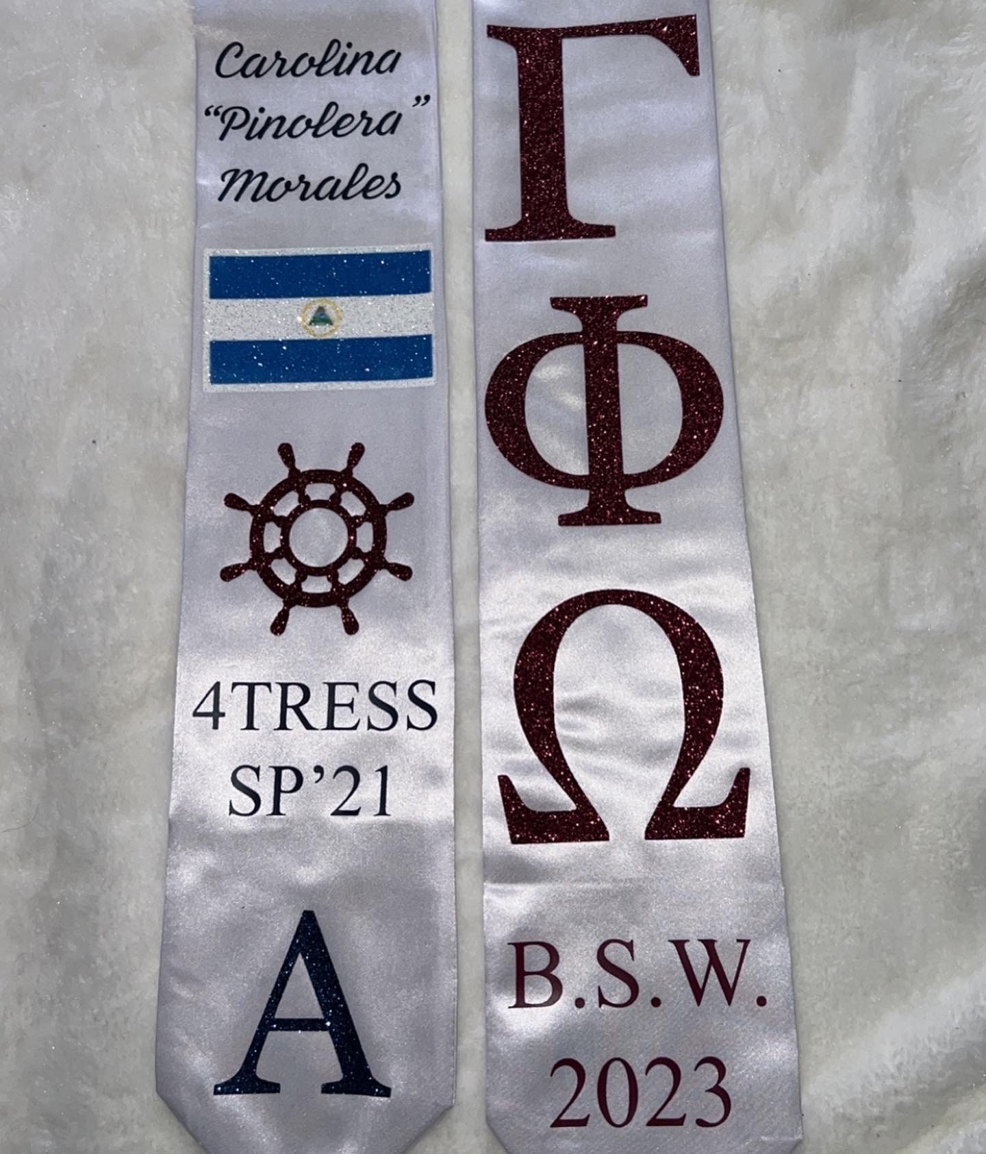 Custom Graduation Stole, Custom Greek Stole, Glitter Stole, Satin Stole ...